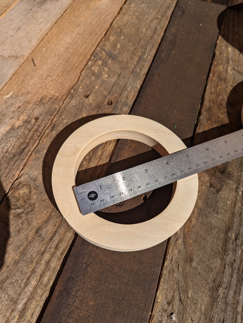 6" Wood Donut With 4.25" (4 1/4") Hole, BALTIC BIRCH - Wooden Circles ...
