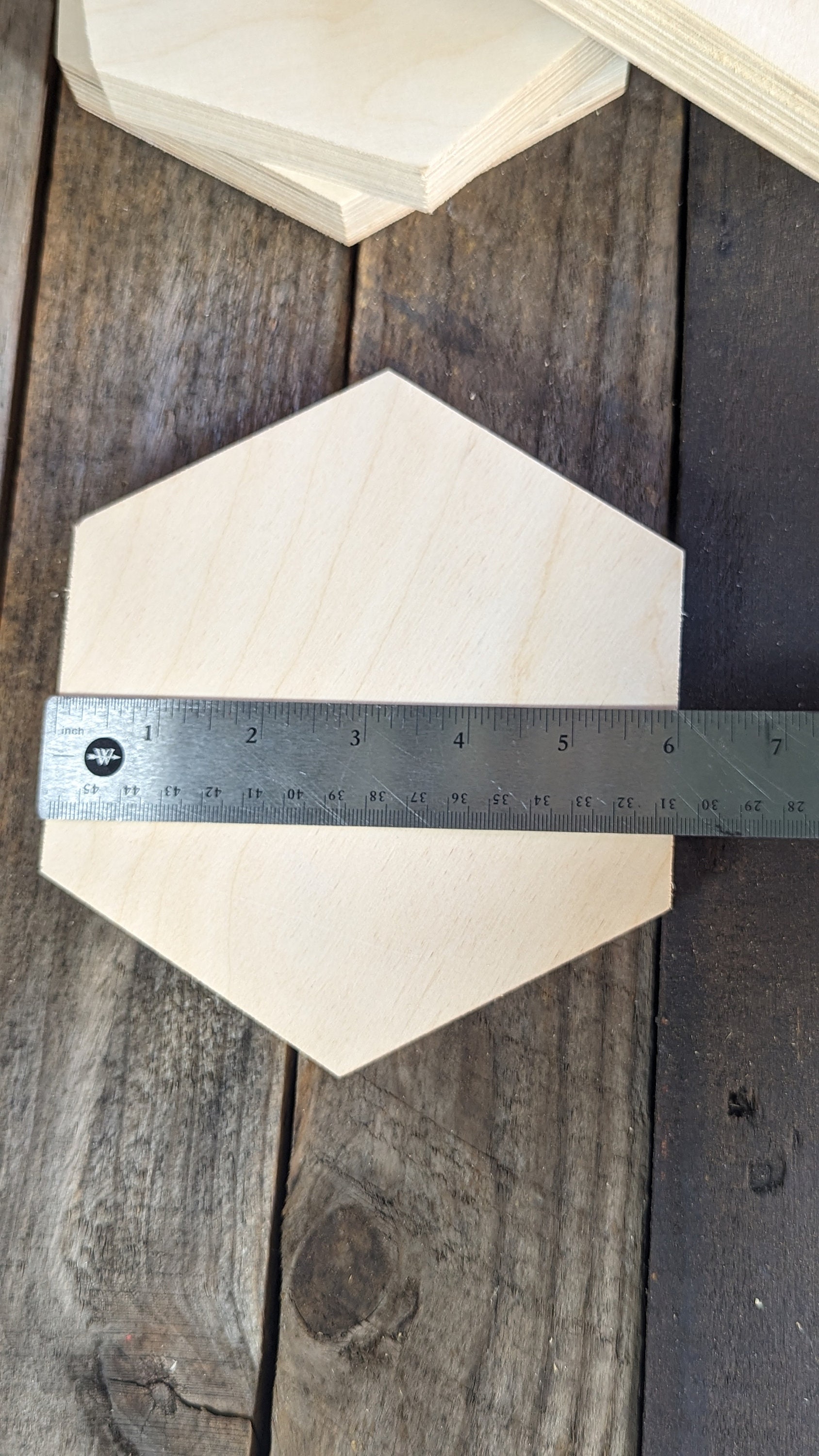6" Wood Hexagon Plaques, BALTIC BIRCH Wooden Six Sided Shape, Blank ...
