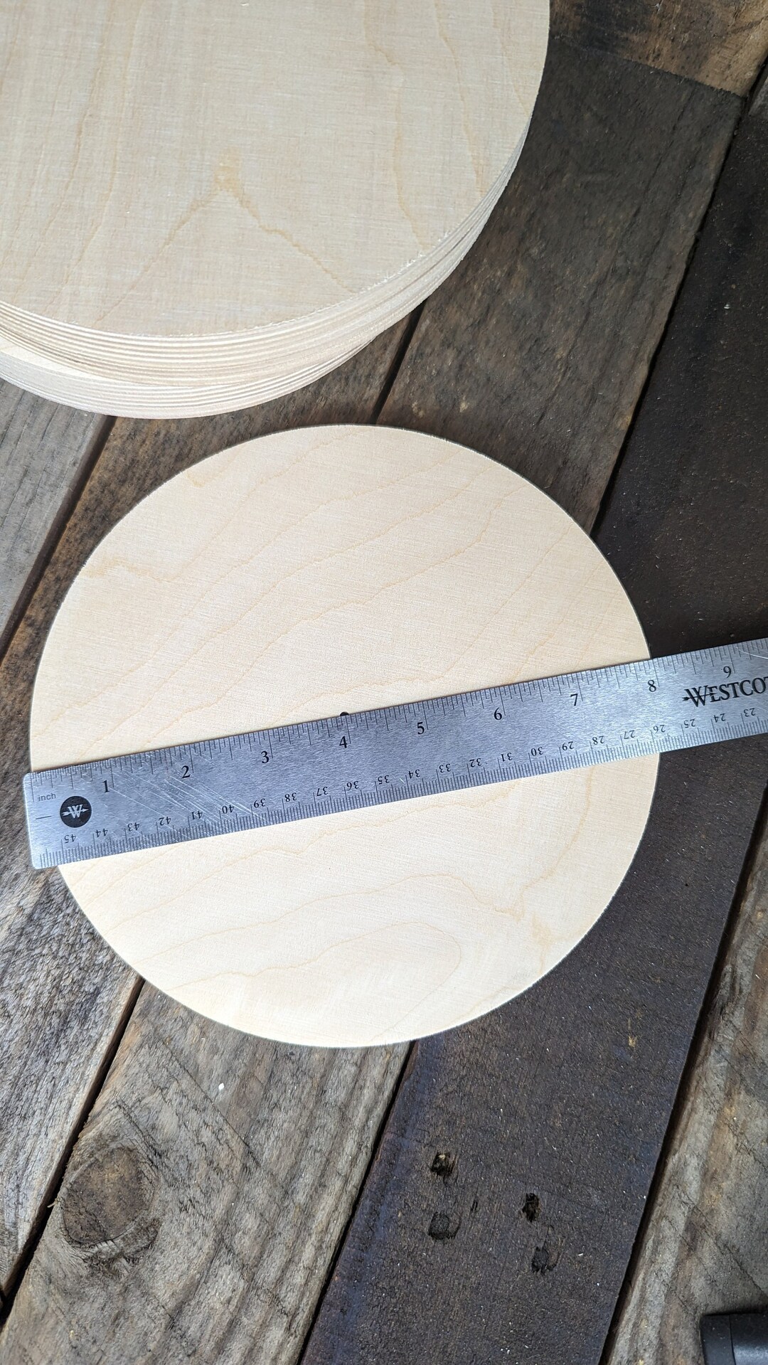 8" Baltic Birch Wood Donut Ring, 1/8" (.125") Center Hole, Craft Wood ...