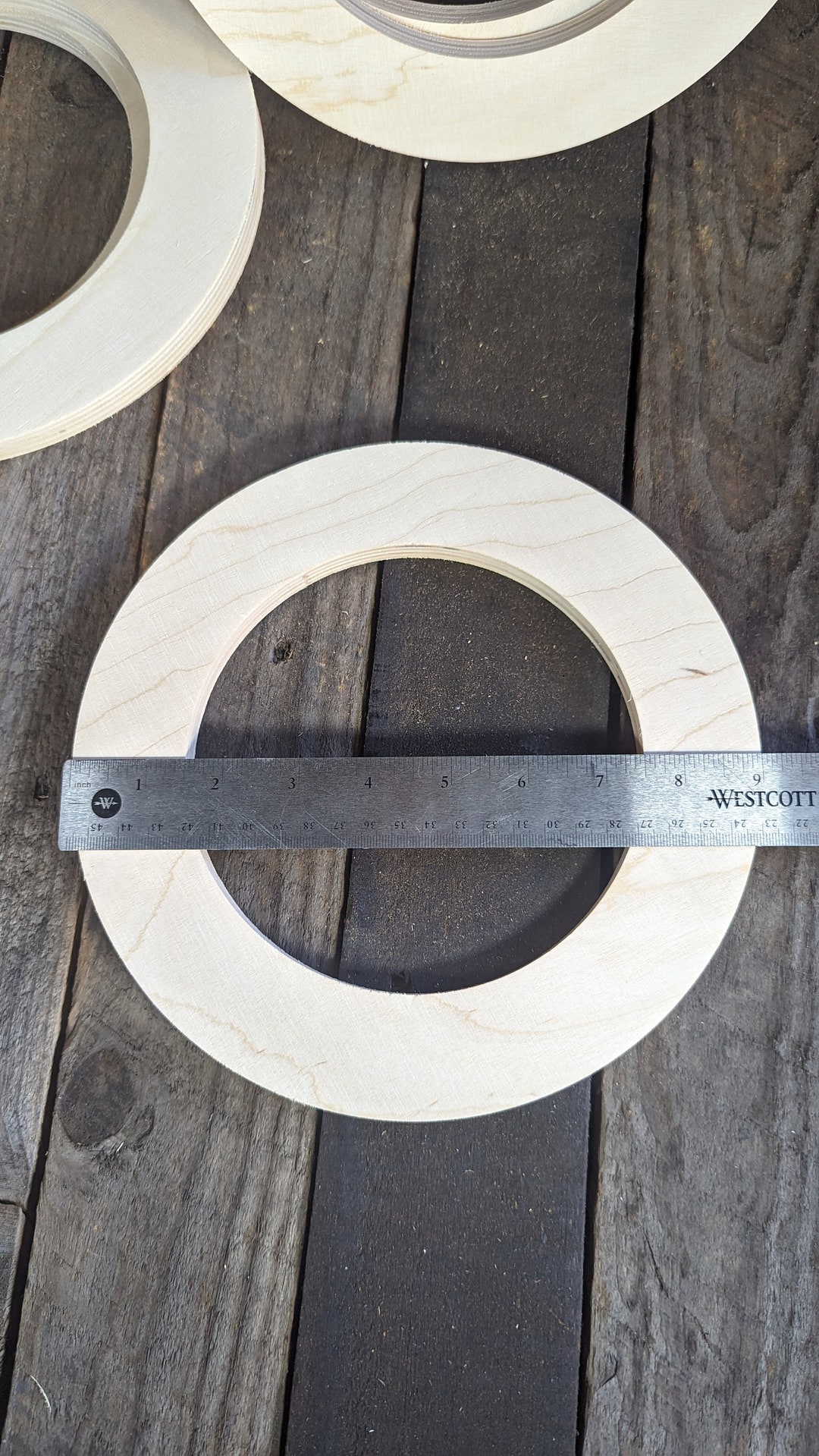 9" Wood Donut Ring With 6" Center Hole, BALTIC BIRCH Wooden Circles ...