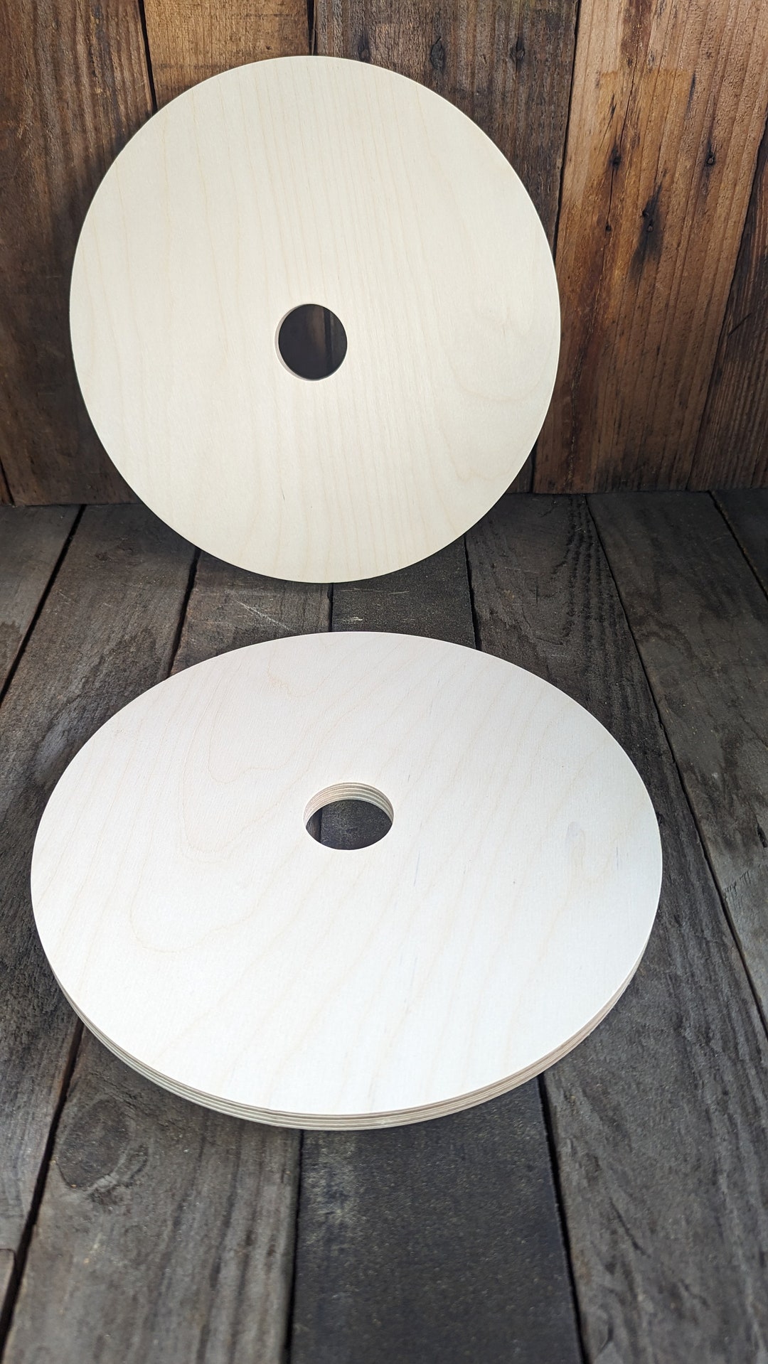 11" Wood Circle Disc With 1.625" Center Hole, BALTIC BIRCH Wooden ...
