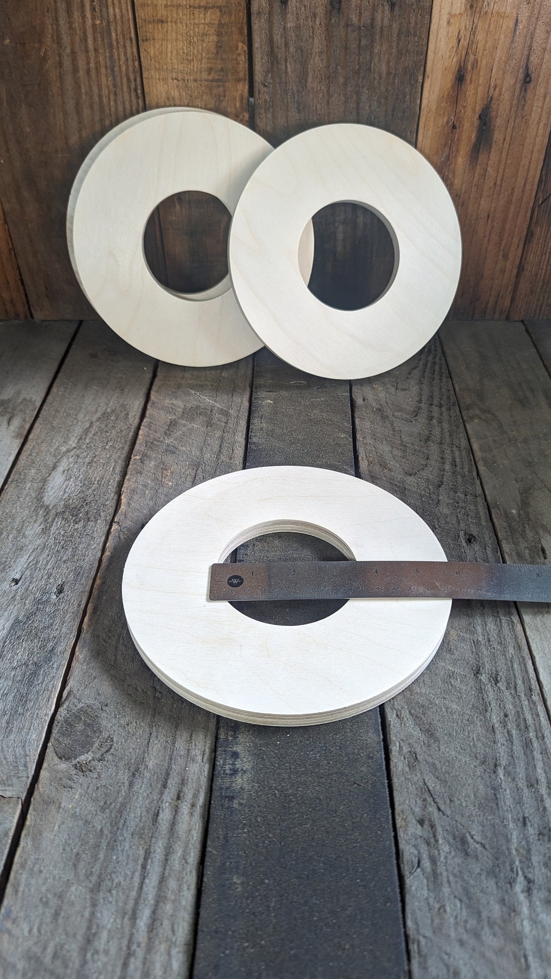 8" Wood Donut Ring With 3.5" (3 - 1/2") Center Hole, BALTIC BIRCH ...