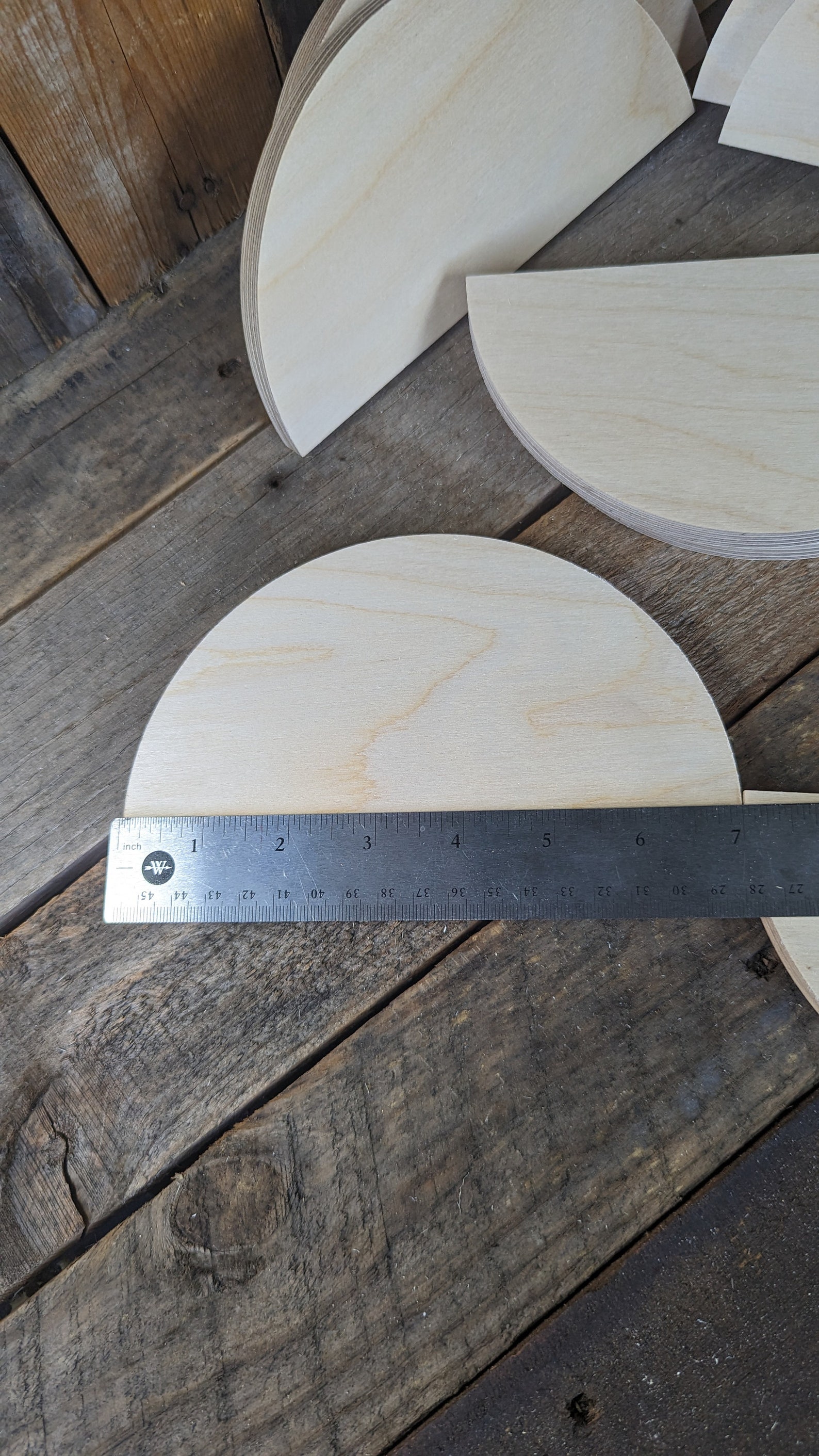 7 Wood Half Circle Disc Plaques BALTIC BIRCH Wooden - Etsy