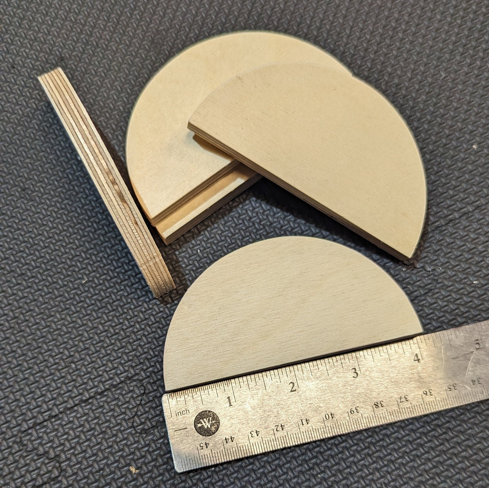 4 Wood Half Circle Disc Plaques BIRCH Wooden - Etsy