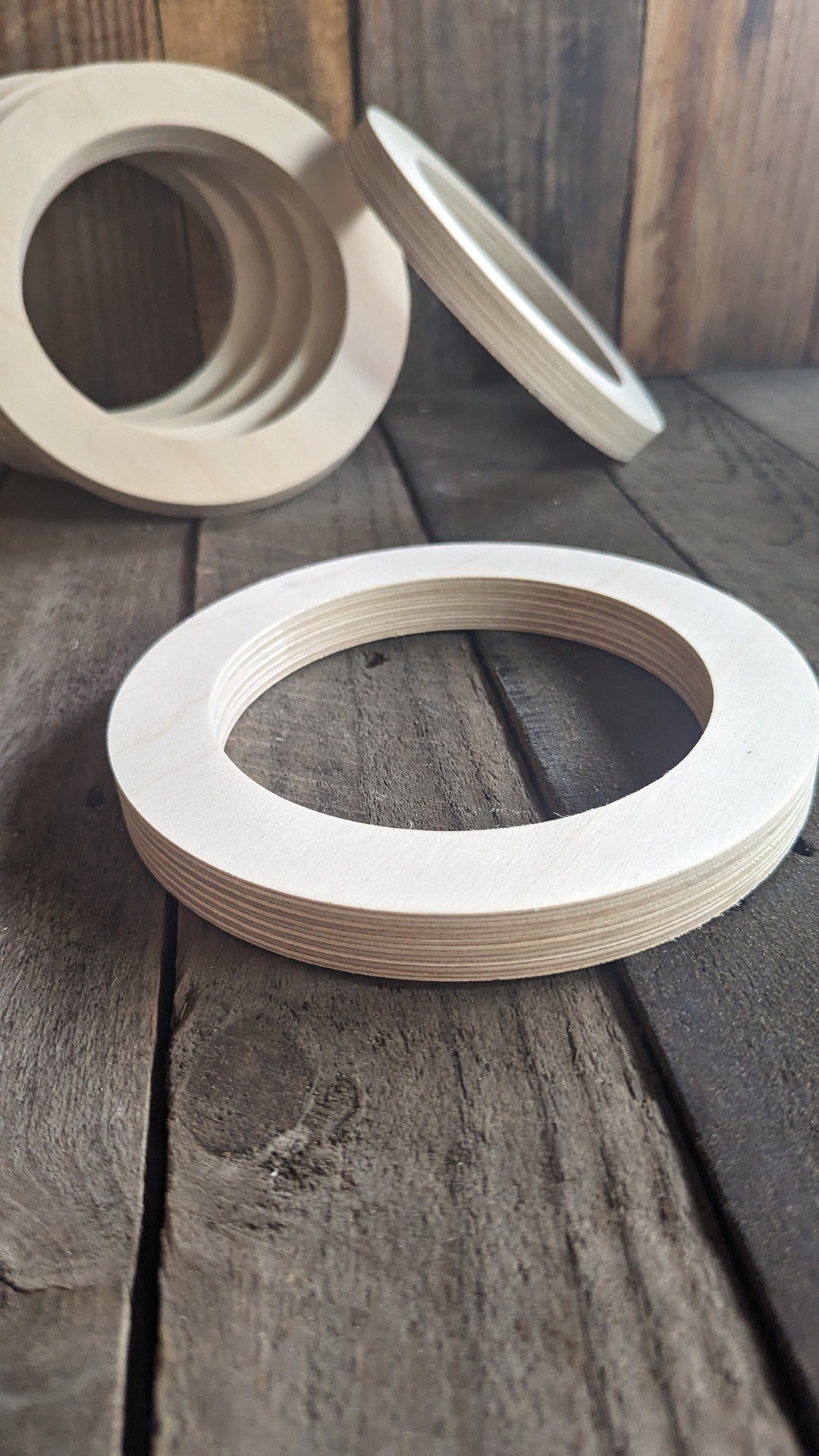 7" Wood Circle Disc With 5" Center Hole, BALTIC BIRCH Wooden Circles ...