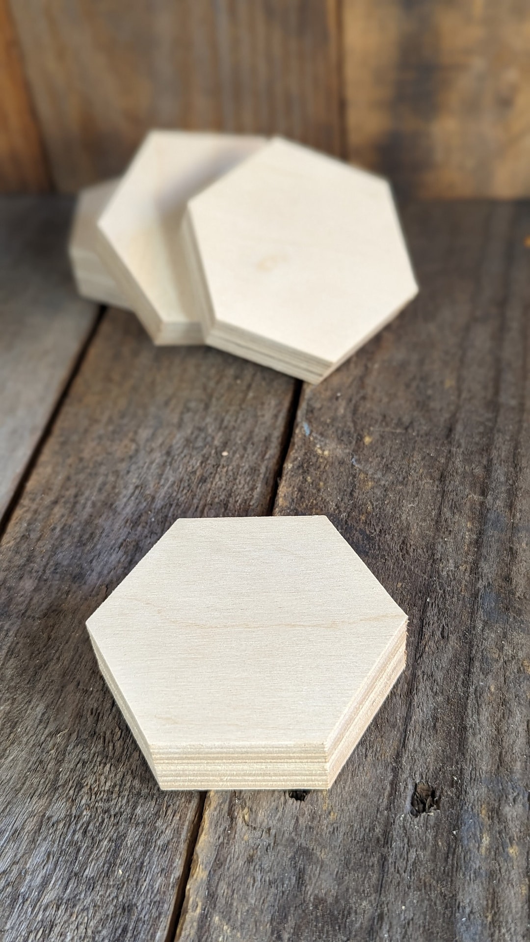 3" Wood Hexagon Plaques, BALTIC BIRCH Wooden Six Sided Shape, Blank ...