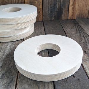 8" Wood Donut Ring With 3" Center Hole, BALTIC BIRCH Wooden Circles ...
