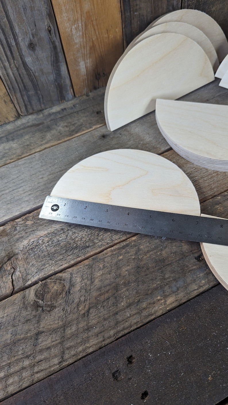 7 Wood Half Circle Disc Plaques BALTIC BIRCH Wooden - Etsy