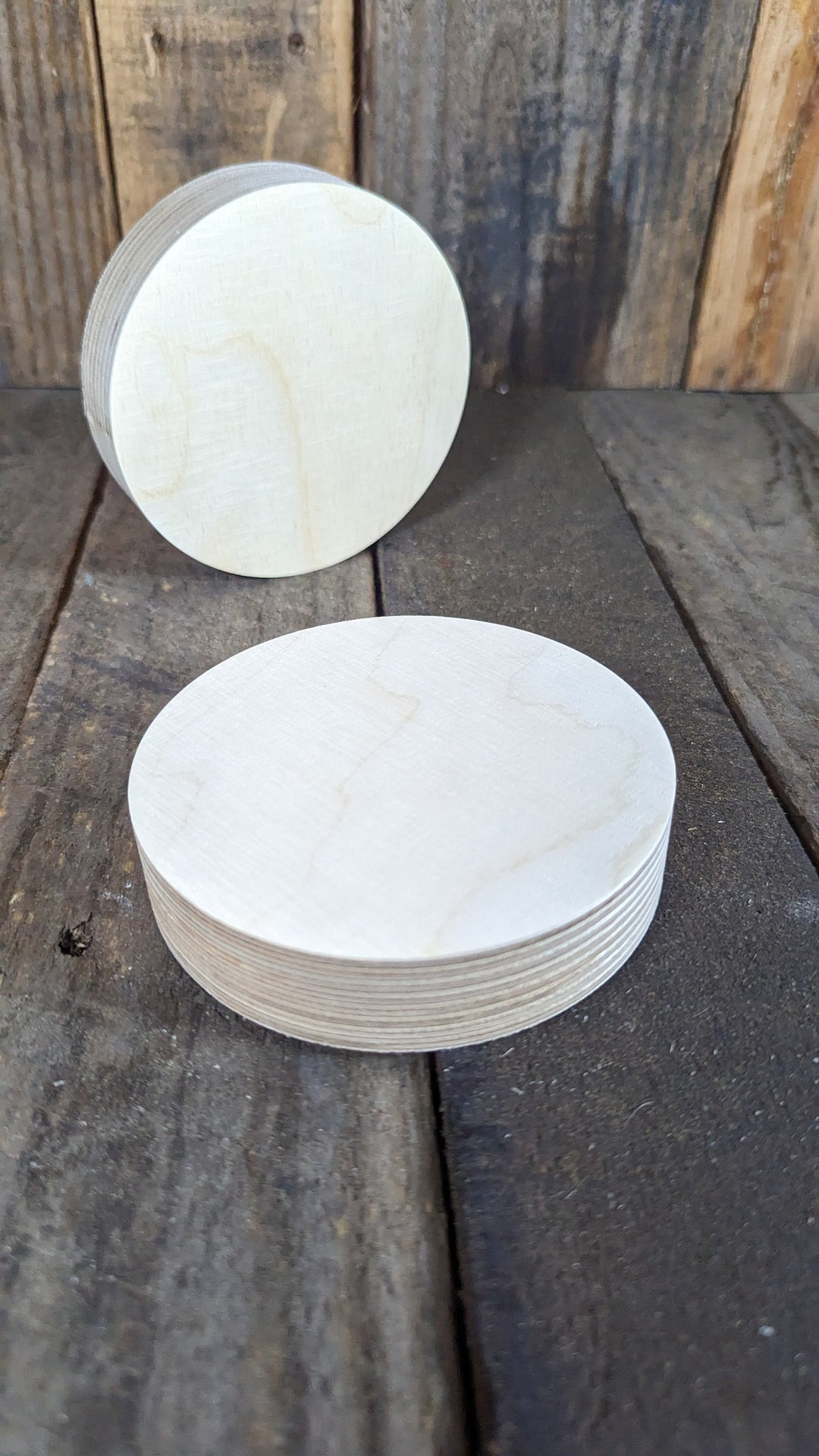 4.125" (4 1/8") Wood Circle Disc Plaques, BALTIC BIRCH, Wooden Circle ...
