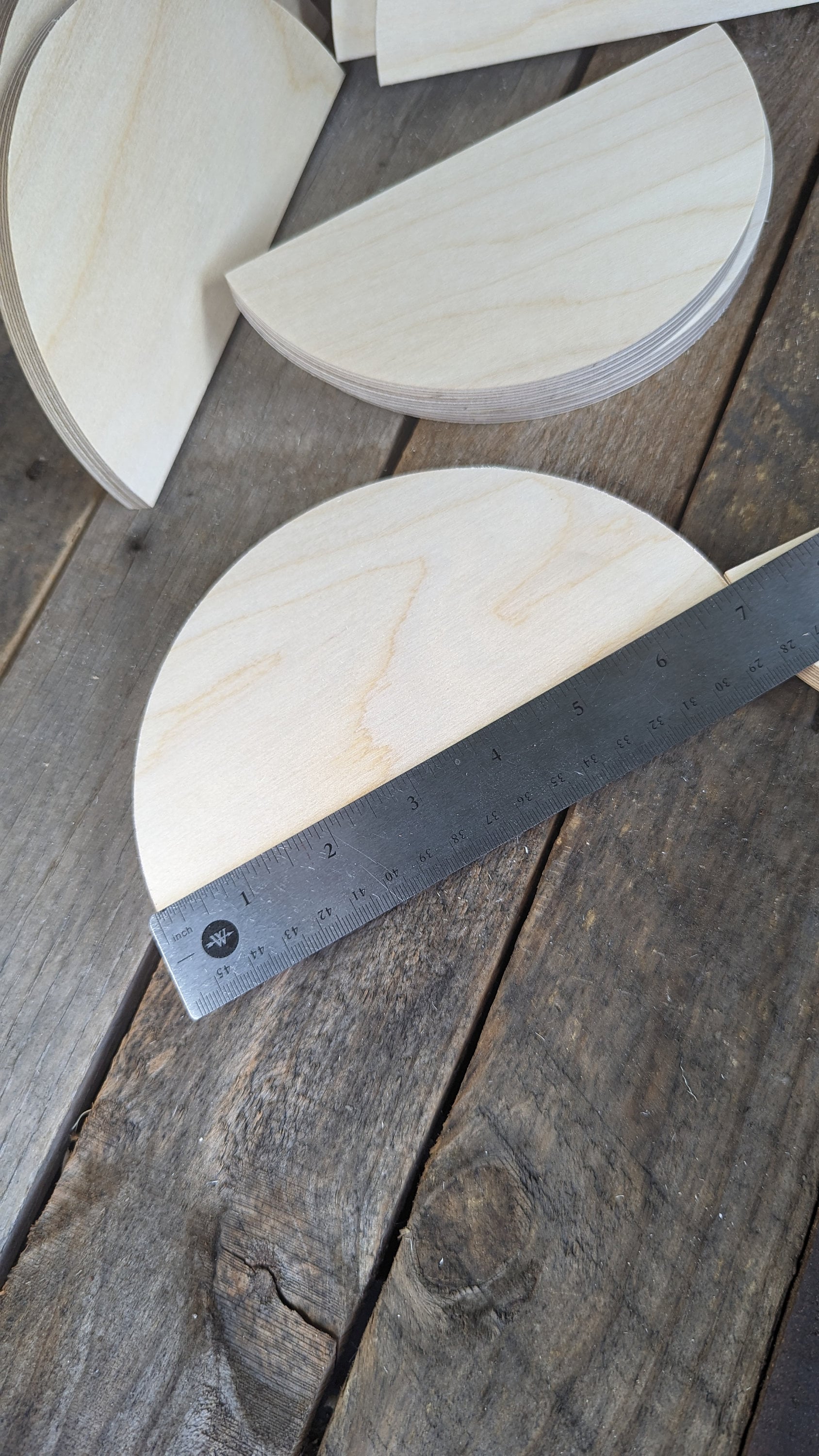 7 Wood Half Circle Disc Plaques BALTIC BIRCH Wooden - Etsy