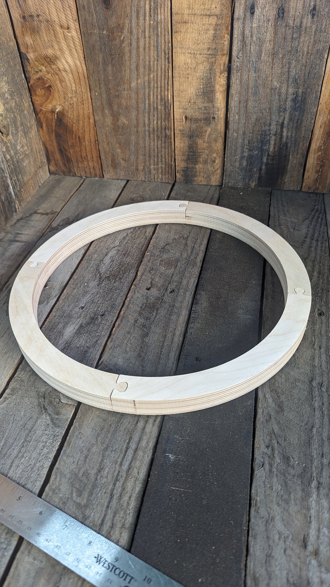 15" Baltic Birch Donut Ring, 12.75" Center Hole, Unfinished Wood Circle ...