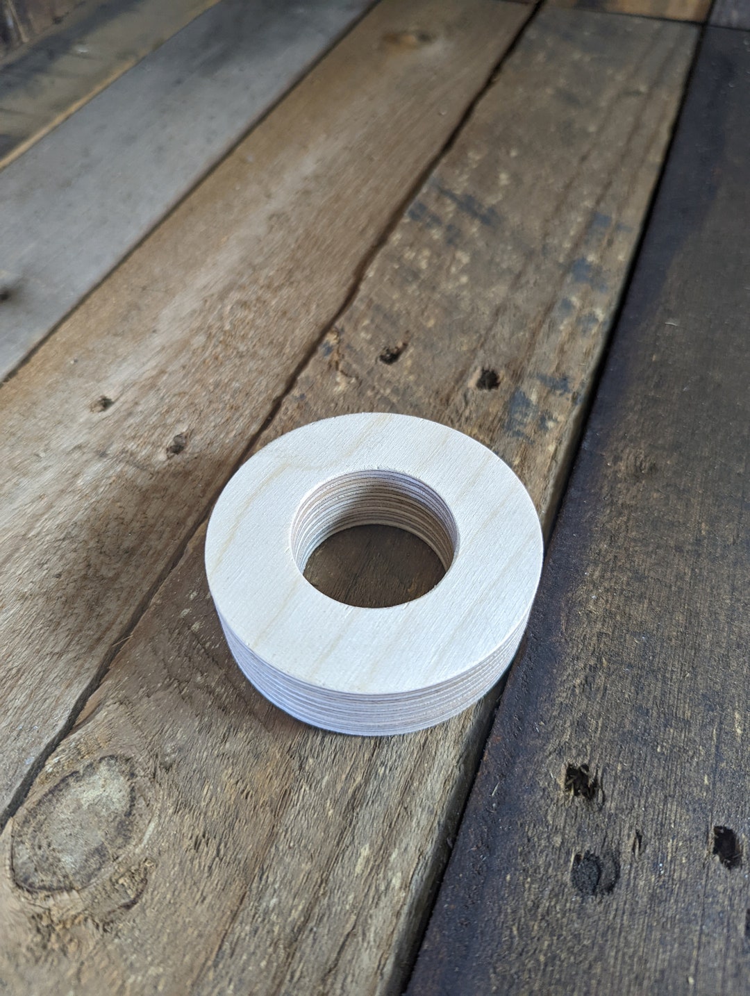 3 Wood Donut, 1.5 Center Hole BALTIC BIRCH Wooden Circles, Unfinished ...