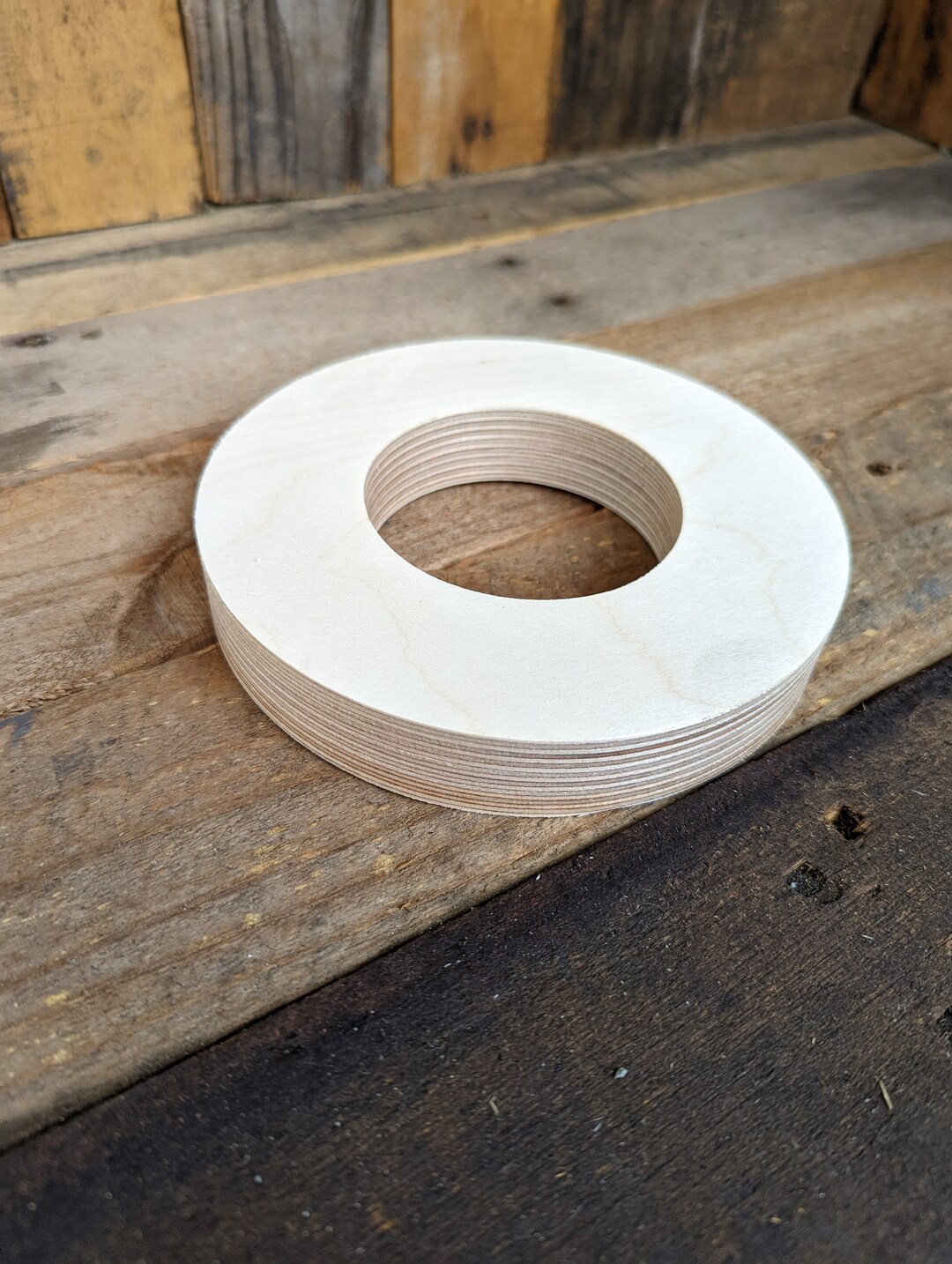 6" Wood Donut With 3" Hole, BALTIC BIRCH - Wooden Circles, Unfinished ...