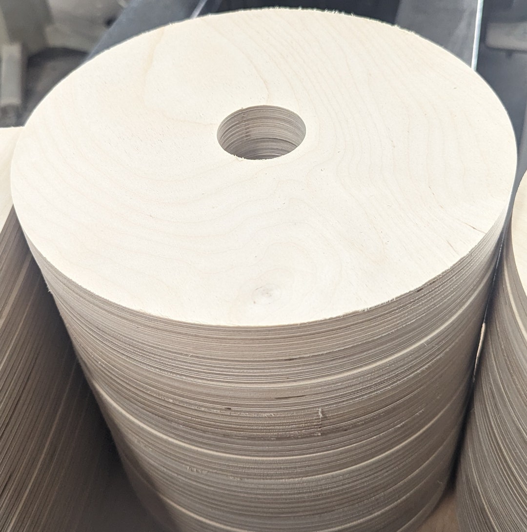 11" Wood Circle Disc With 2" Center Hole, BALTIC BIRCH Wooden Circle ...