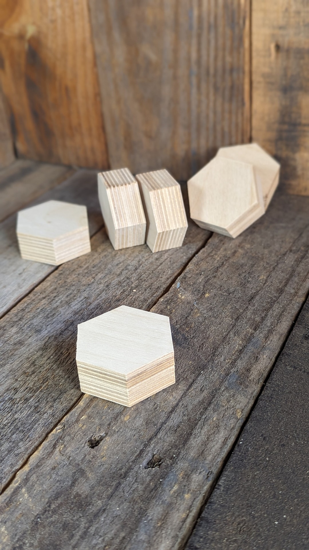 2" Wood Hexagon Plaques, BALTIC BIRCH Wooden Six Sided Shape ...