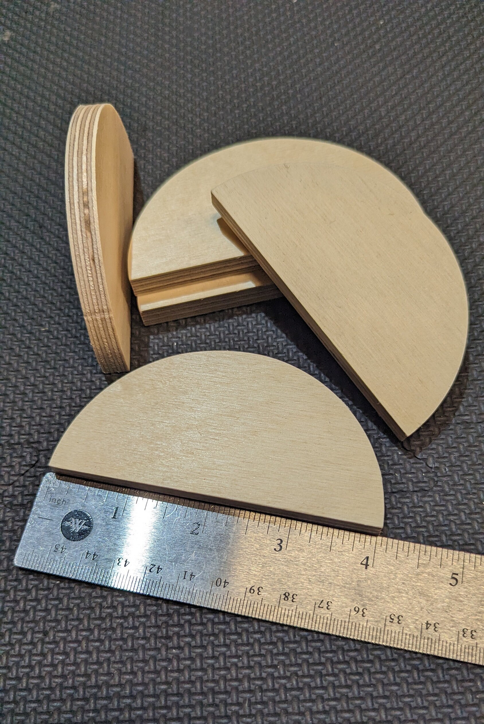 4 Wood Half Circle Disc Plaques BIRCH Wooden - Etsy