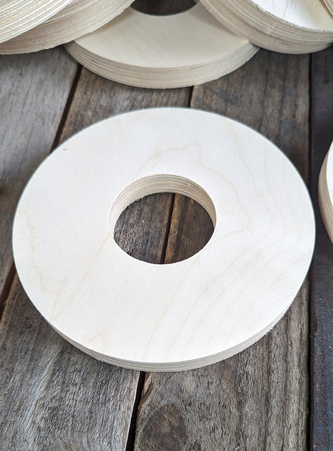 7" Wood Circle Ring With 2.5" Center Hole, BALTIC BIRCH Wooden Circles ...