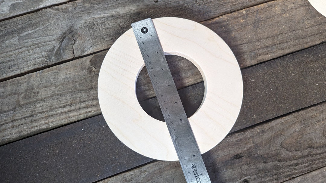 8" Wood Donut Ring With 4" Center Hole, BALTIC BIRCH Wooden Circles ...