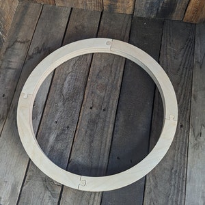 15" Baltic Birch Donut Ring, 12.75" Center Hole, Unfinished Wood Circle ...