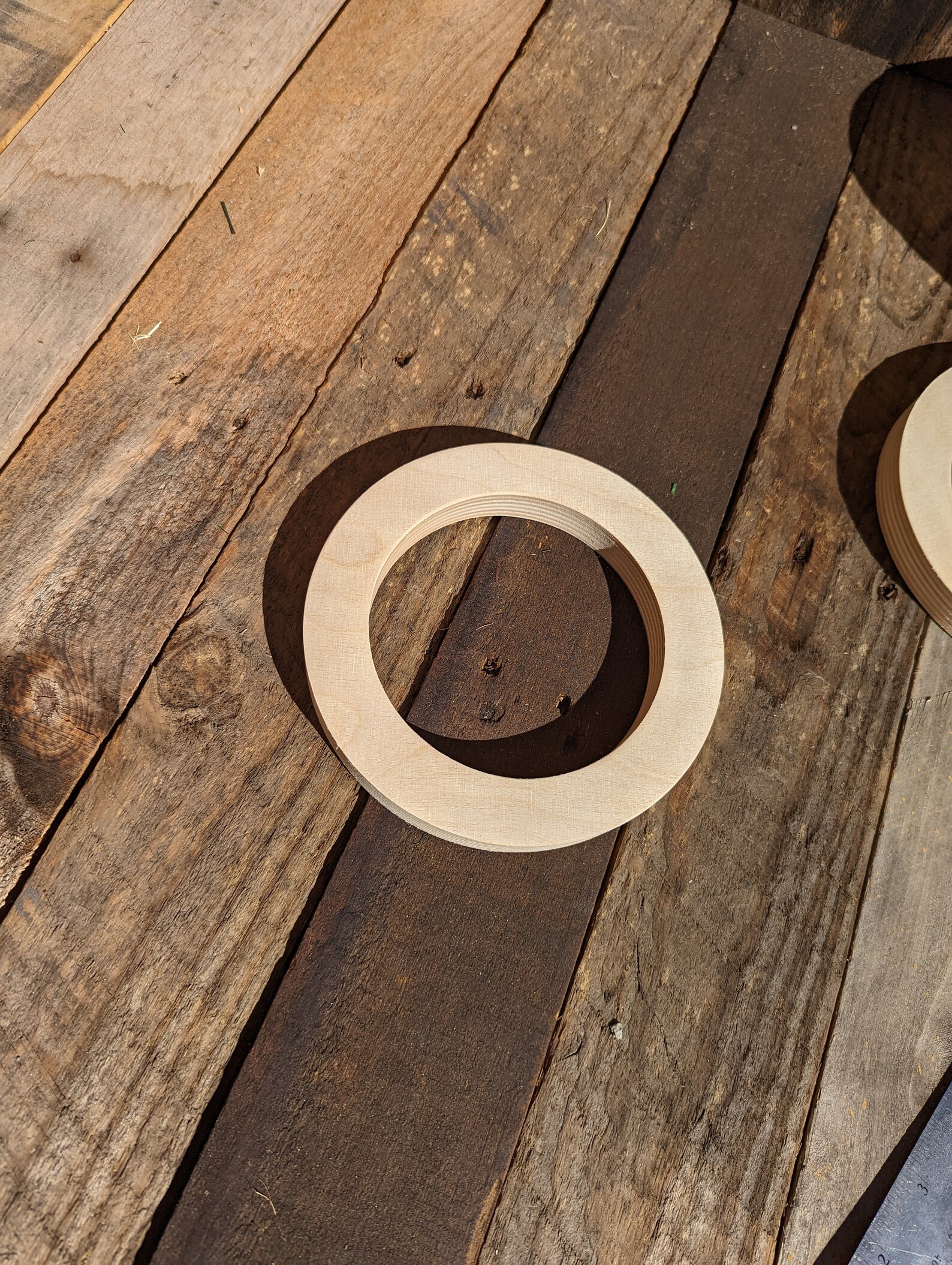 6" Wood Donut With 4.25" (4 1/4") Hole, BALTIC BIRCH - Wooden Circles ...