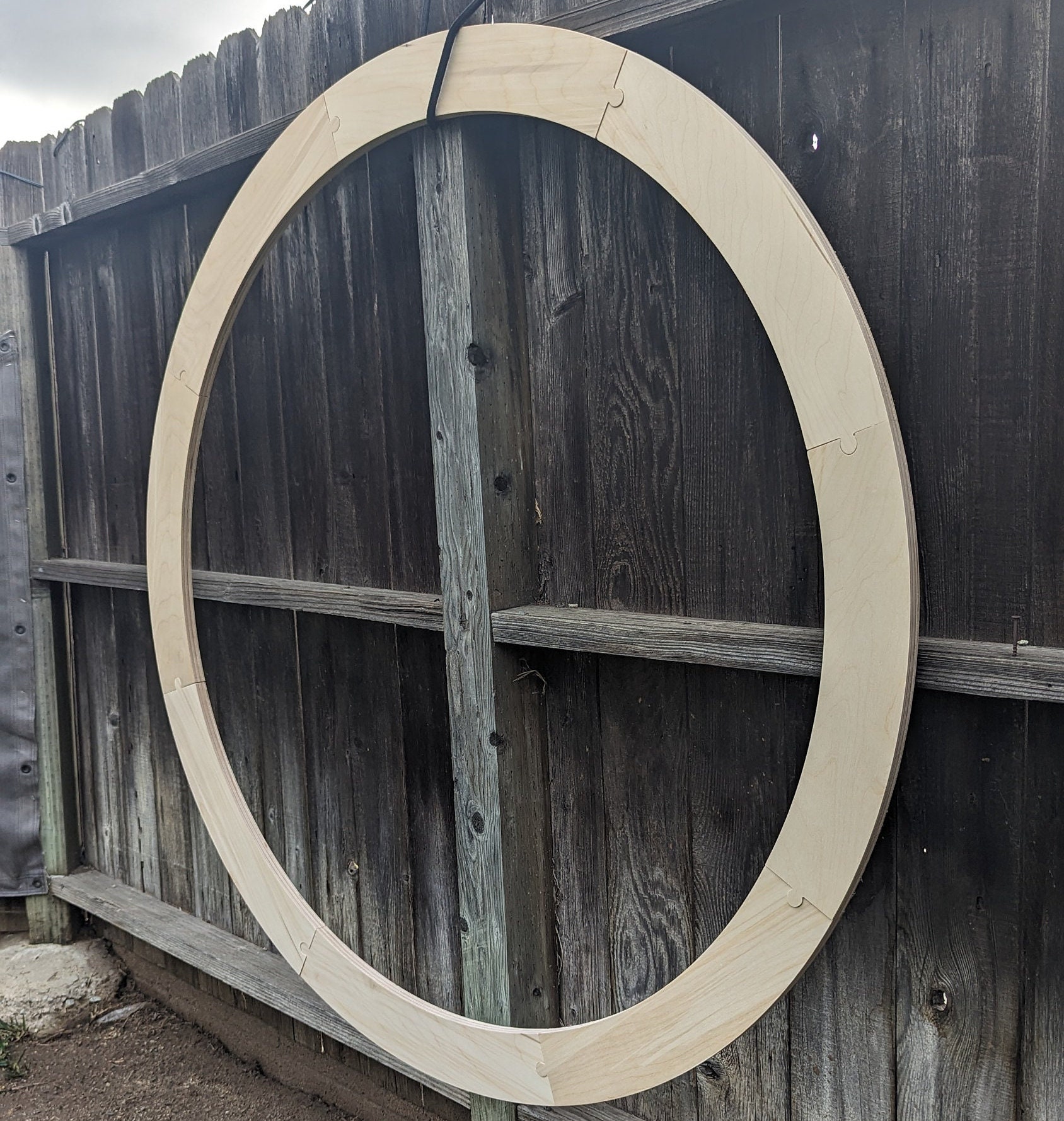 50" Baltic Birch Wood Donut Ring, 43" Center Hole, Unfinished Wooden ...