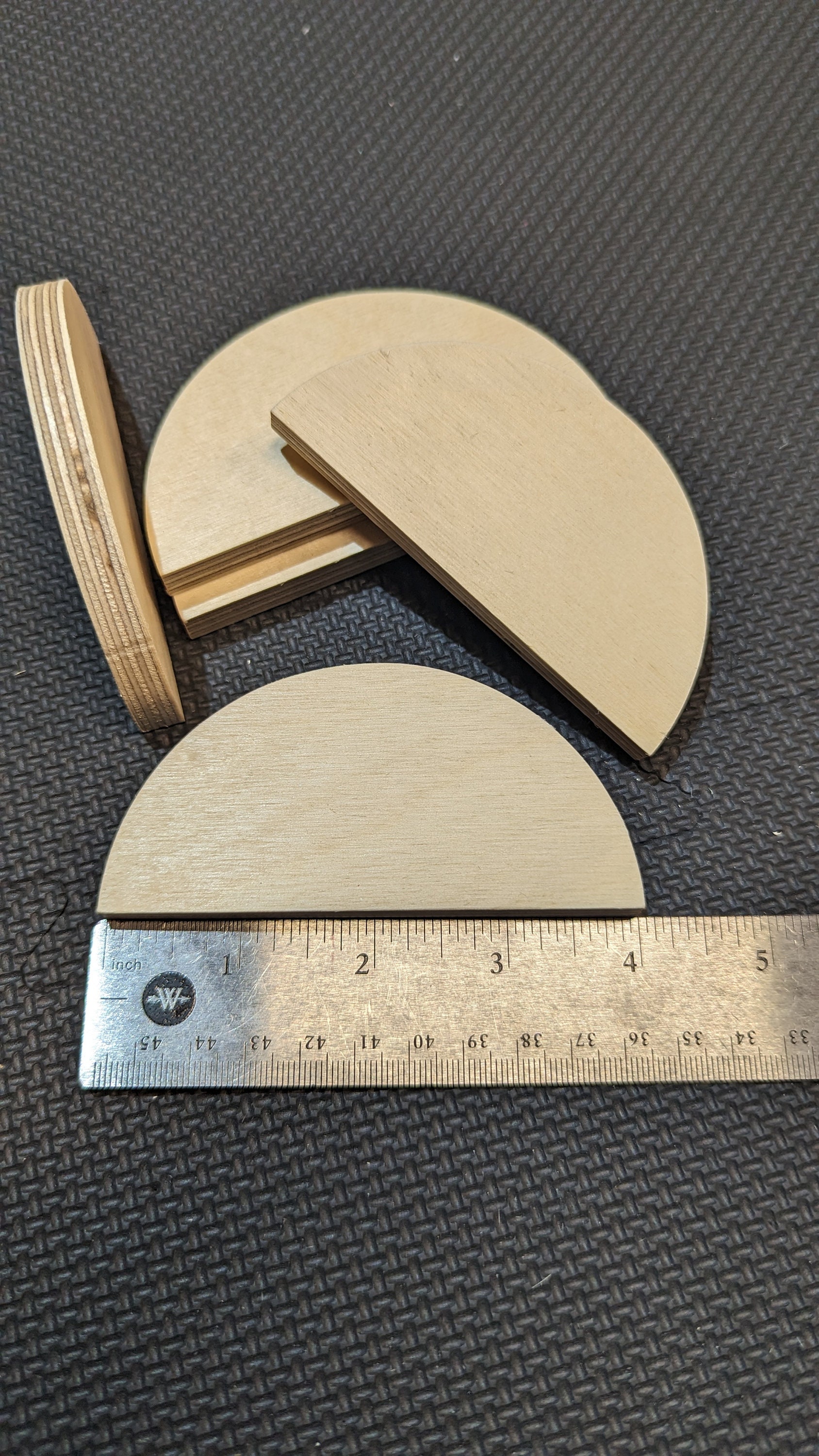 4 Wood Half Circle Disc Plaques BIRCH Wooden - Etsy