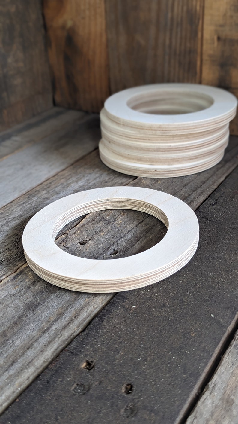 6" Wood Donut With 4" Hole, BALTIC BIRCH - Wooden Circles, Blank ...