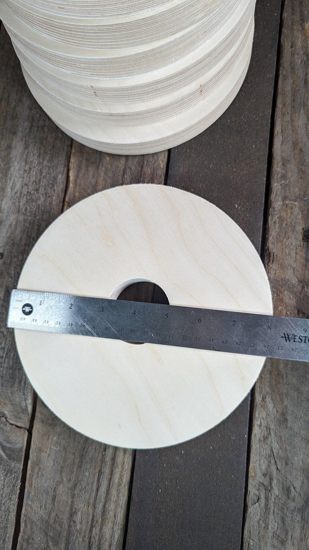 8" Wood Donut Ring With 2" Center Hole, BALTIC BIRCH Wooden Circles ...