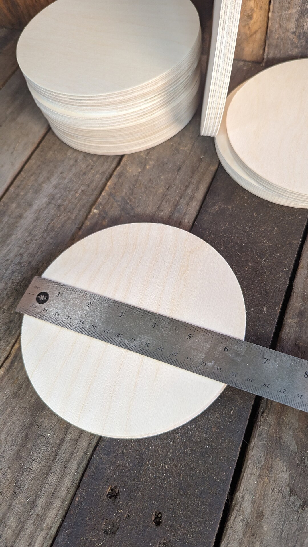 6.25" (6 1/4") Wood Circle Disc Plaques, BALTIC BIRCH Wooden Circles ...