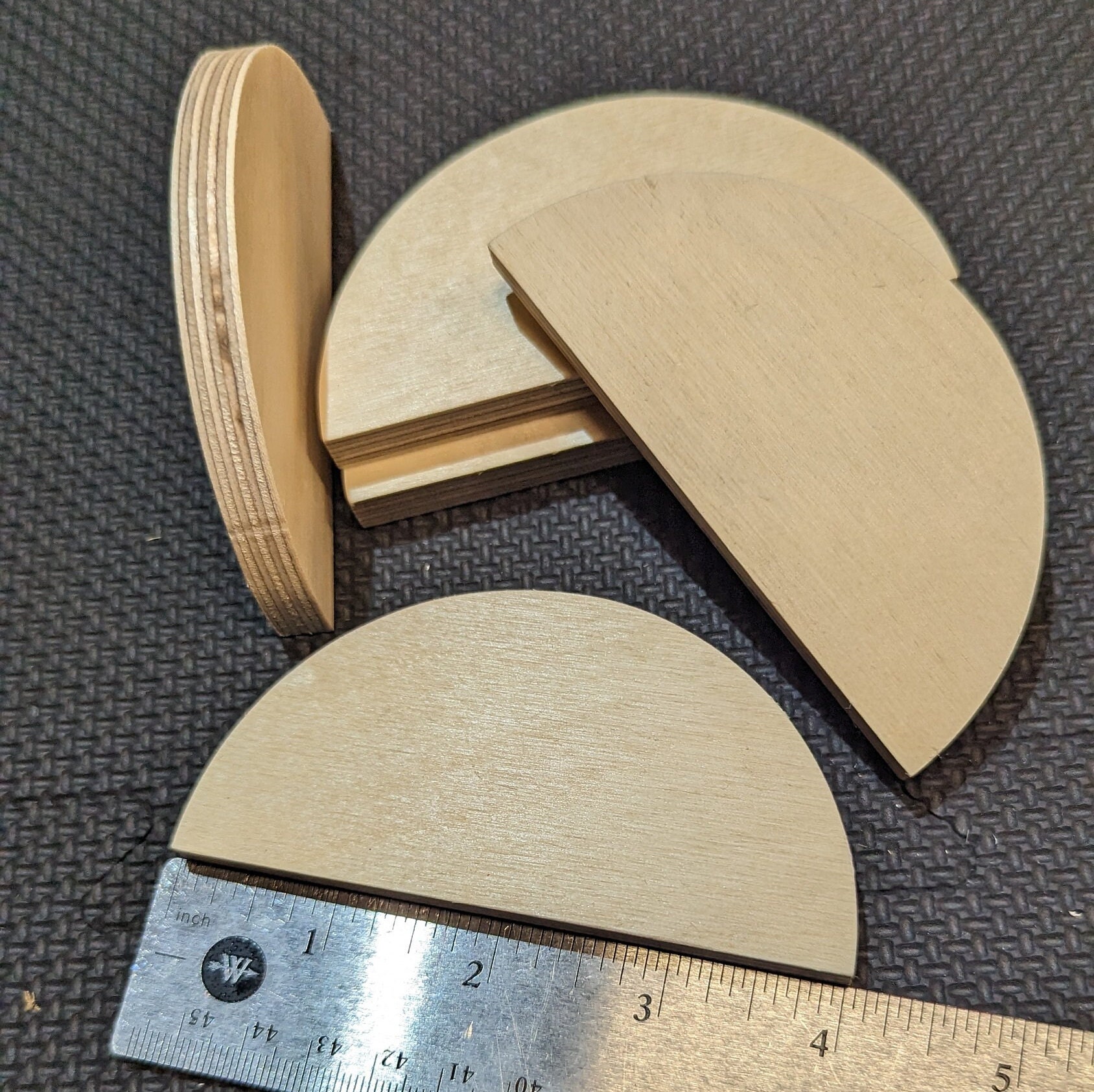 4 Wood Half Circle Disc Plaques BIRCH Wooden - Etsy