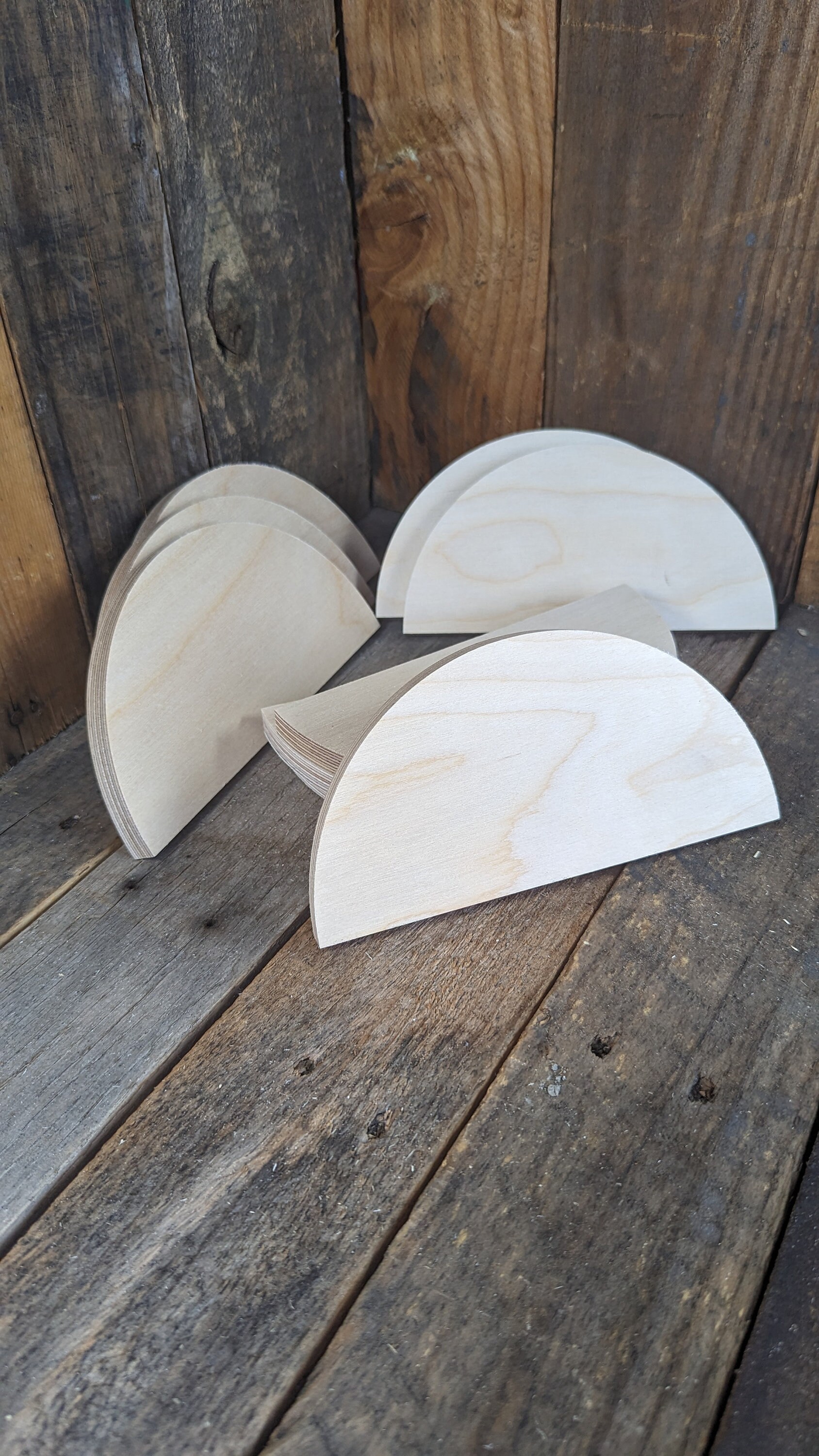 7 Wood Half Circle Disc Plaques BALTIC BIRCH Wooden - Etsy