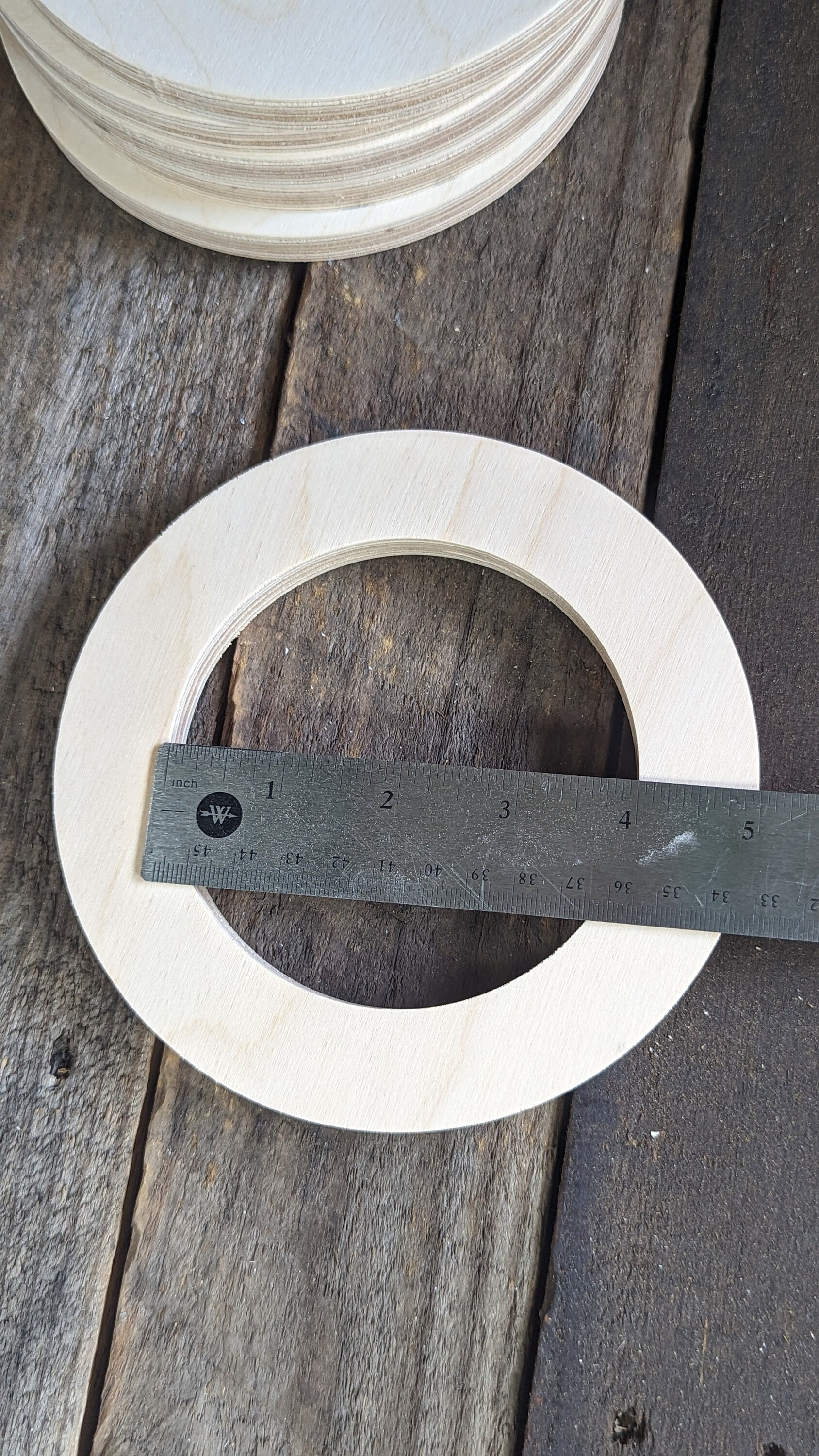 6" Wood Donut With 4" Hole, BALTIC BIRCH - Wooden Circles, Blank ...