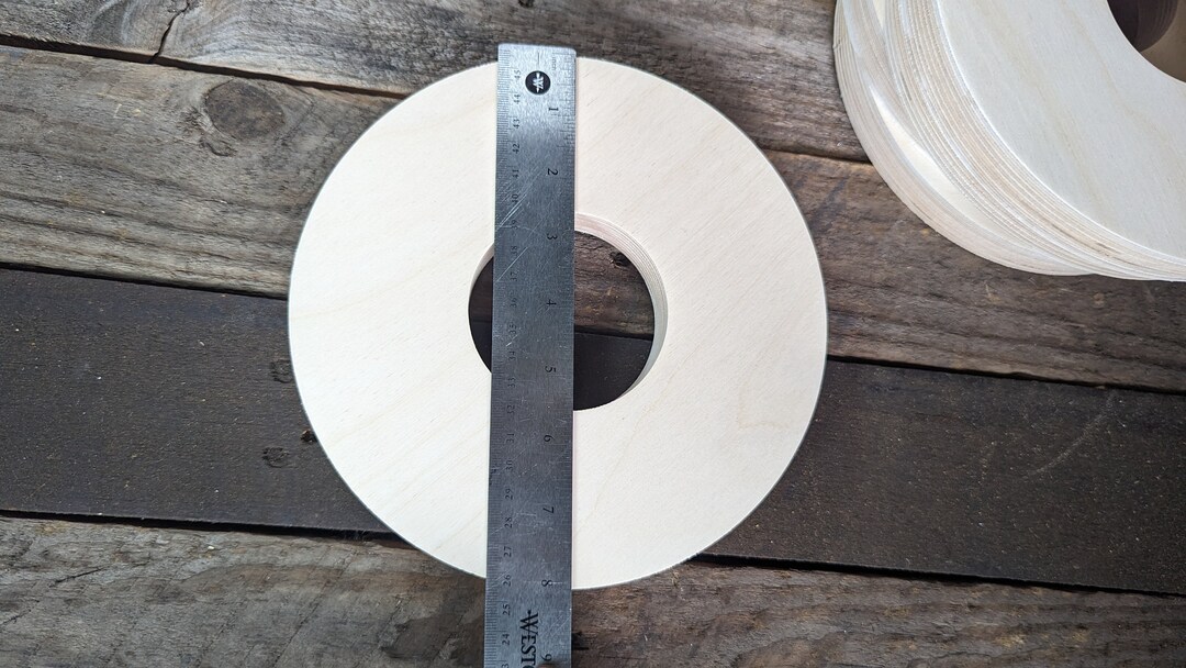 8" Wood Donut Ring With 3" Center Hole, BALTIC BIRCH Wooden Circles ...