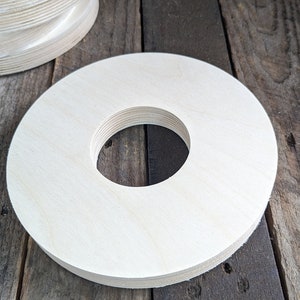 8" Wood Donut Ring With 3" Center Hole, BALTIC BIRCH Wooden Circles ...