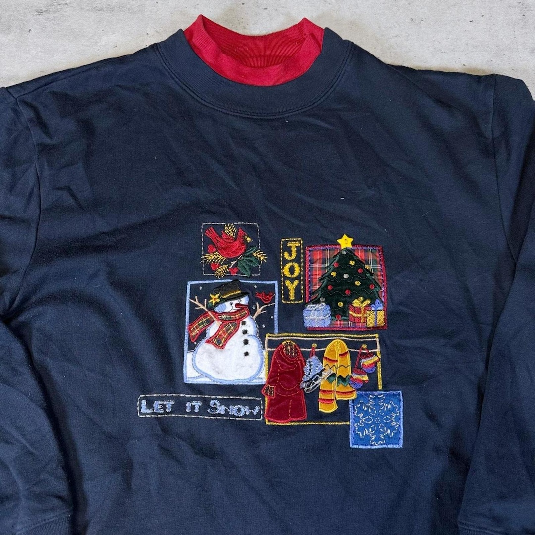 Vintage 90s/y2k Snowman Joy Let It Snow Christmas Sweatshirt Small - Etsy