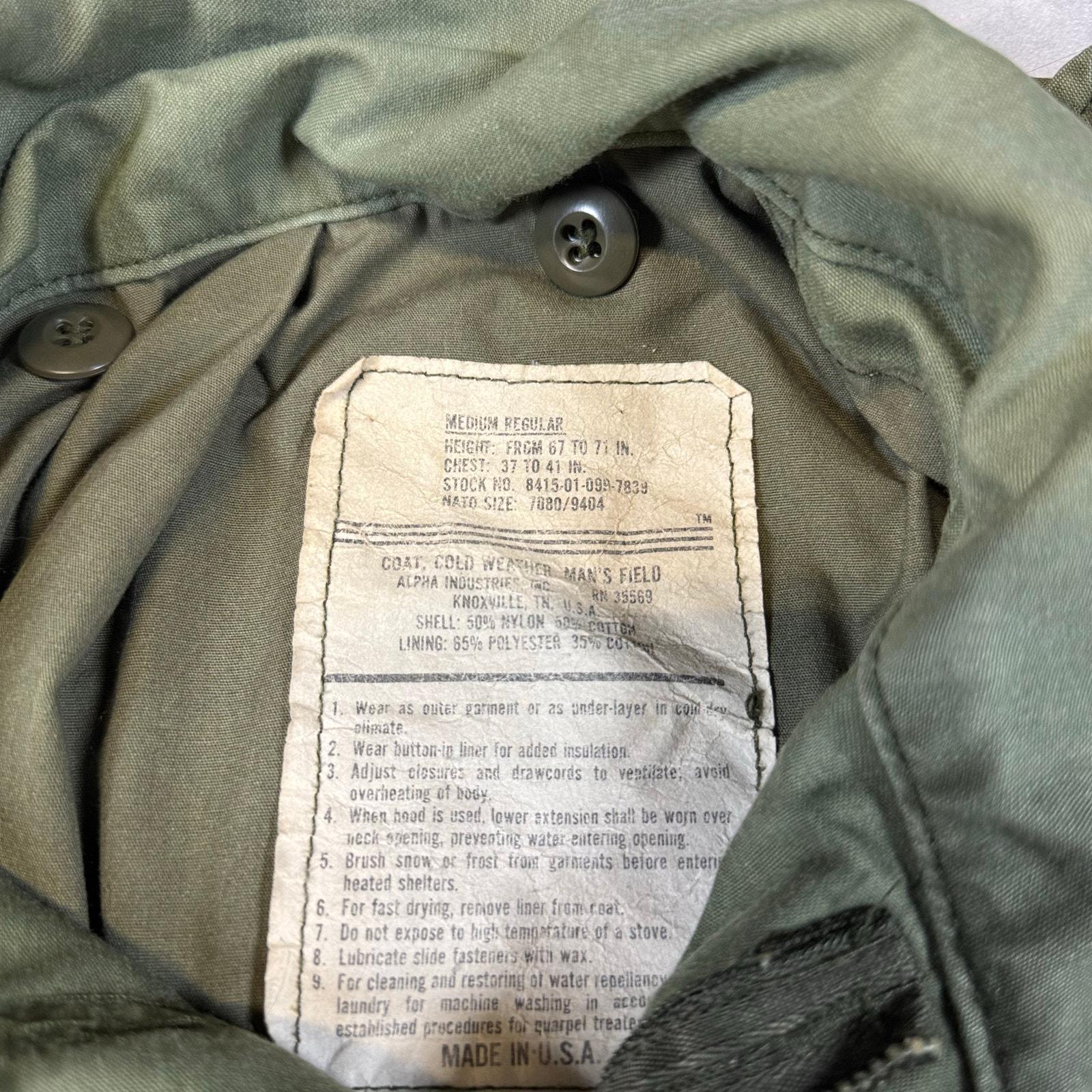 Vintage 80s Military Jacket, M-65 Field Stained Military USA Made Coat ...