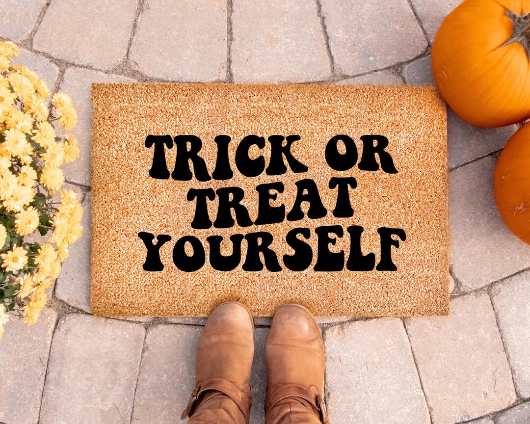 Trick or Treat Yourself Doormat, Halloween Doormat, Halloween Rug, Fall ...