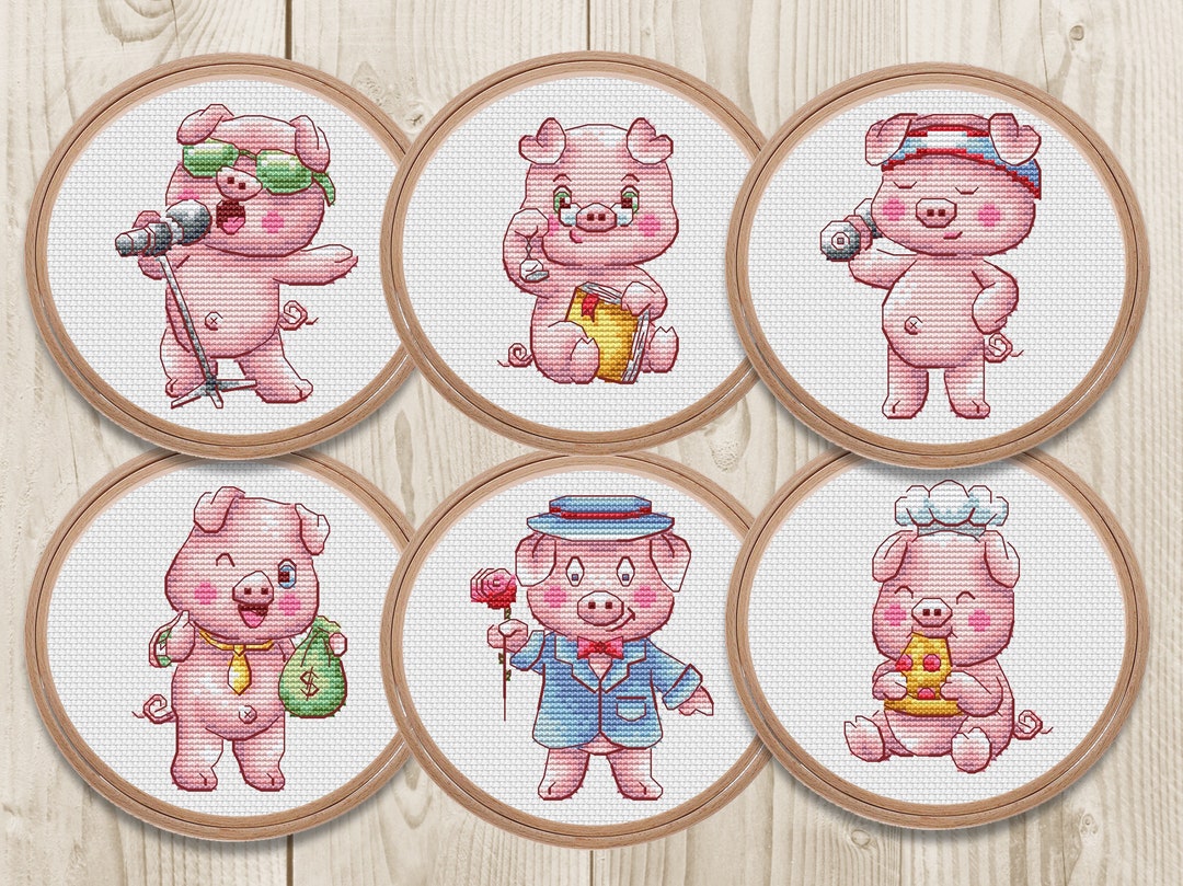 Cross Stitch Pattern Piglet Plastic Set Xstitch PDF Instant Download ...