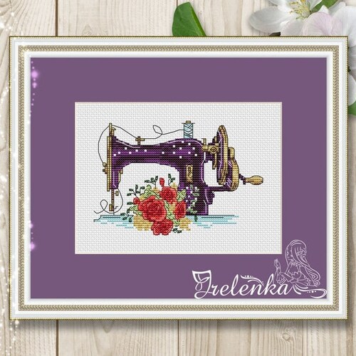 Vintage Sewing Machine Cross Stitch Pattern 1 Instant PDF - Etsy