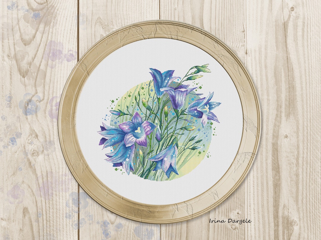 Cross Stitch Pattern Flowers Bluebells Circle Xstitch PDF Instant ...