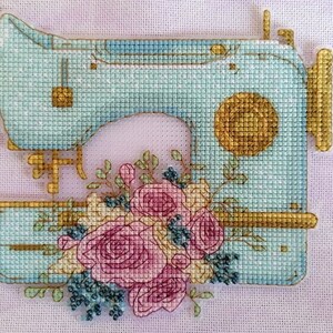Cross Stitch Pattern Sewing Machine Flowers Retro Sewing Xstitch PDF ...
