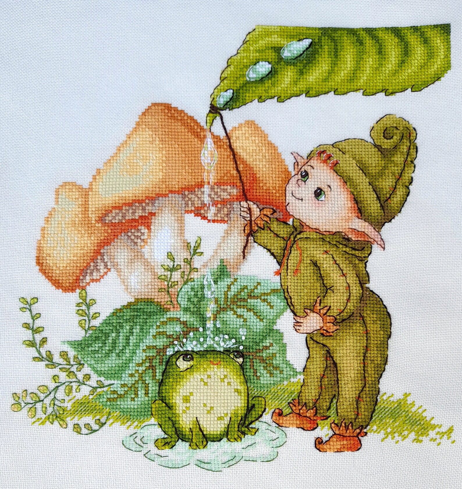 Cross Stitch Pattern Elf Toad Washing Pattern PDF Instant - Etsy