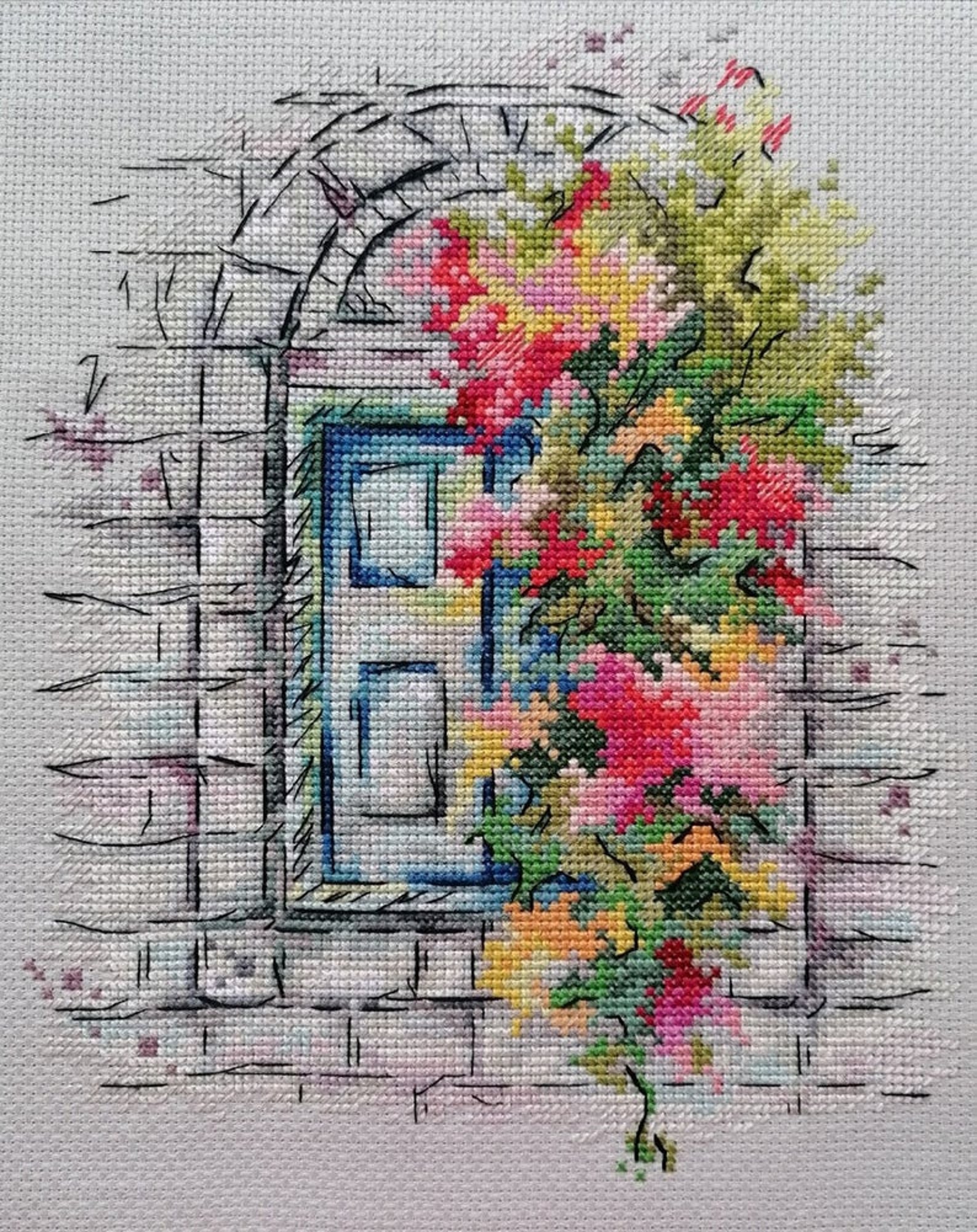 Cross Stitch Pattern Flowering Window Xstitch Flowers - Etsy