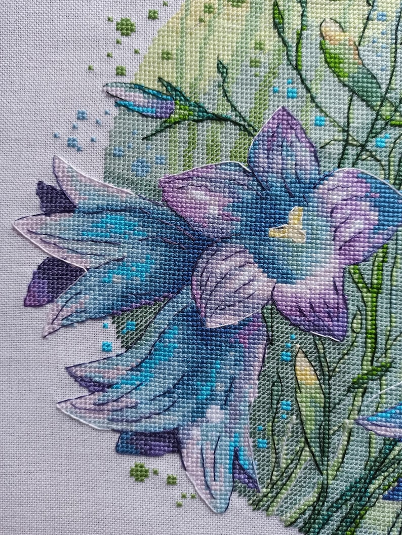 Cross Stitch Pattern Flowers Bluebells Circle Xstitch PDF - Etsy