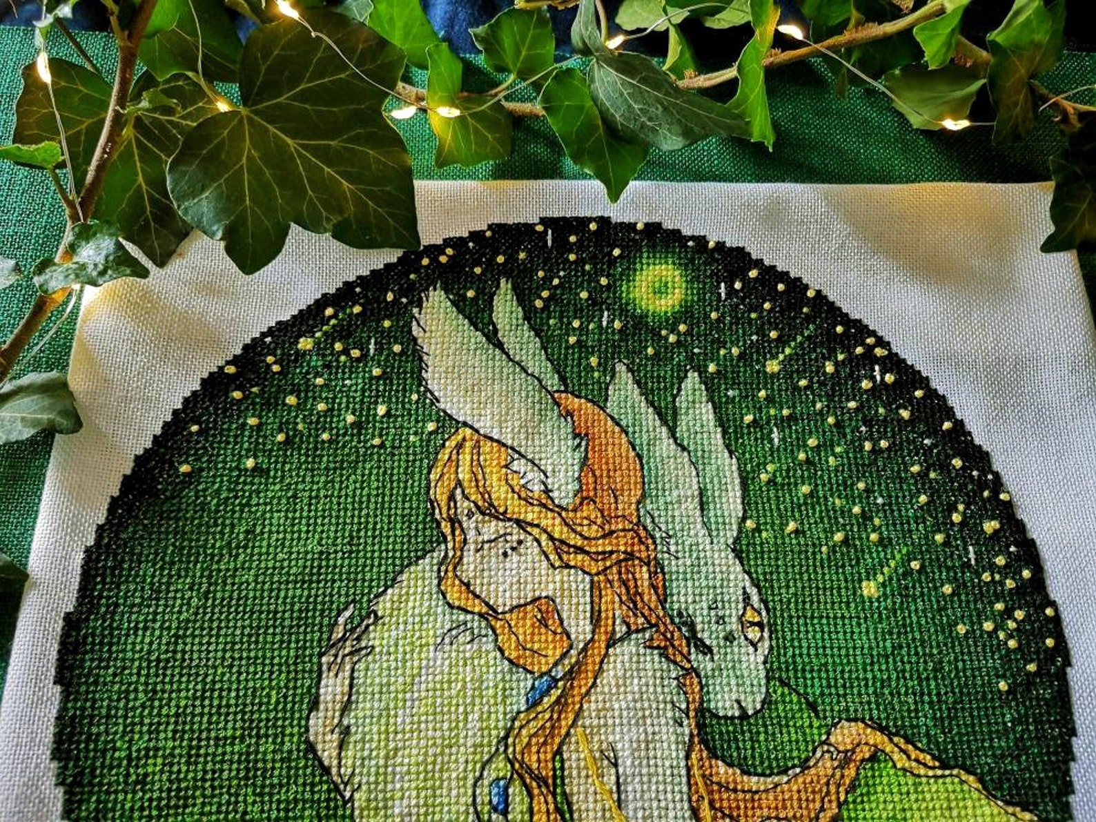 Cross Stitch Pattern Maiden Rabbit Xstitch Lamp Night Mystic - Etsy