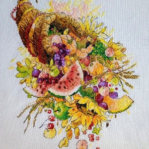 Cross Stitch Pattern Cornucopia Fruit Coin Beads Kitchen Xstitch PDF ...