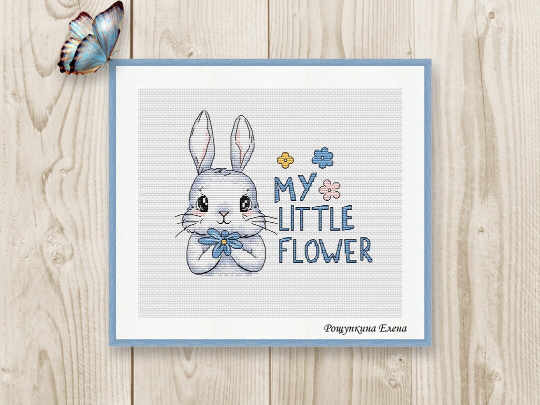 Cross Stitch Pattern Bunny Rabbit Cute Flower Gift Xstitch PDF Instant ...
