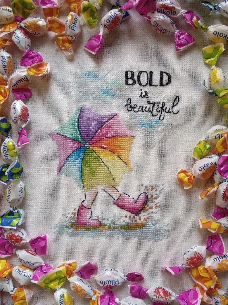 Cross Stitch Pattern Umbrella Rainbow Xstitch Child PDF - Etsy