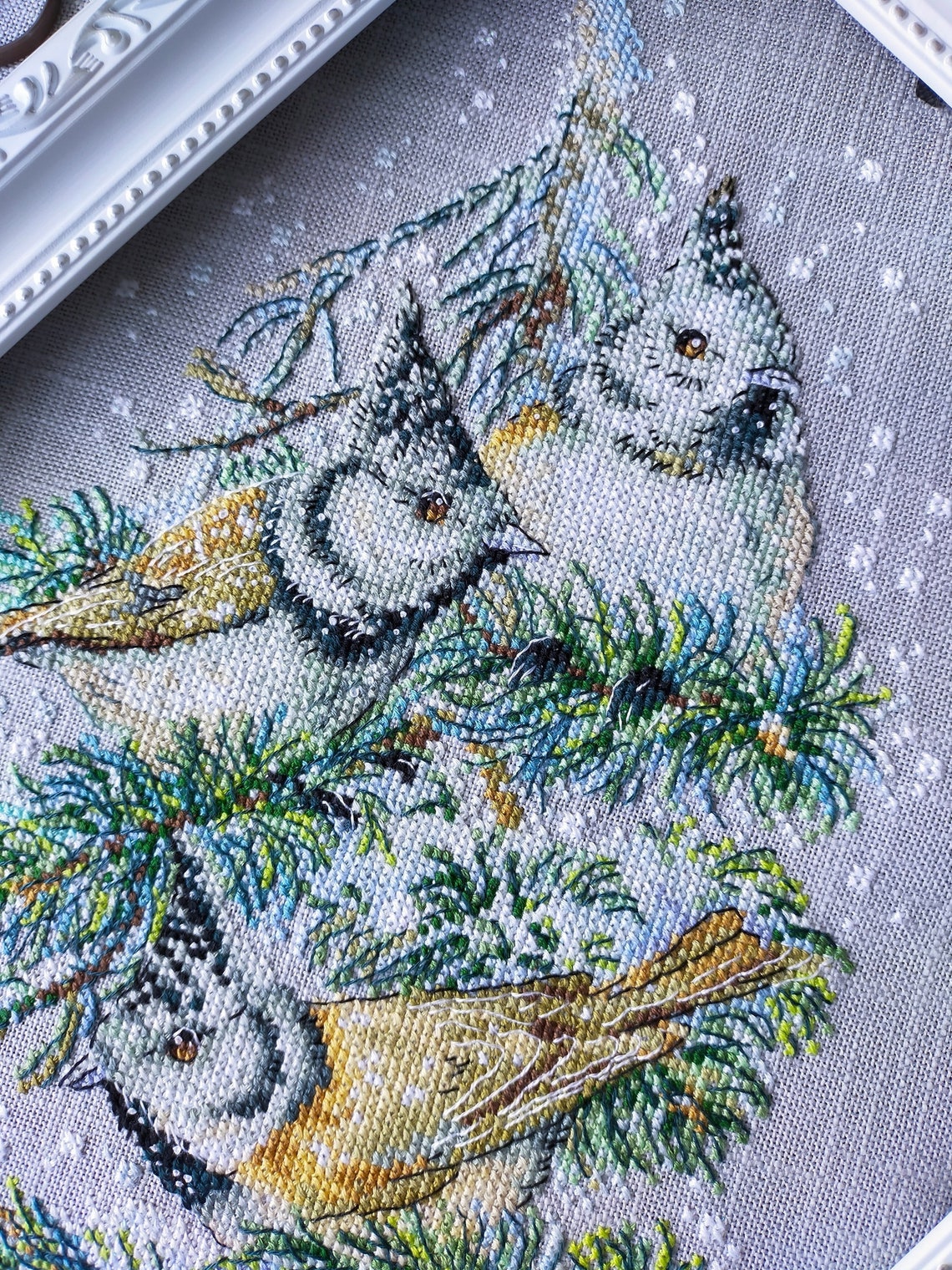 Cross Stitch Pattern Parus Cristatus Birds Xstitch Watercolor - Etsy