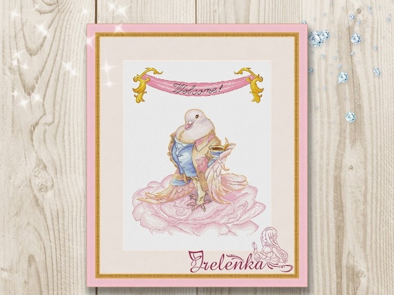 Cross Stitch Pattern Dove Bird Xstitch Coffee PDF Instant - Etsy